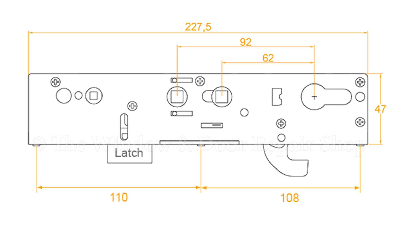 Millenco Mantis 3 Twin Spindle Hook Gearbox for Multipoint Door Lock ...
